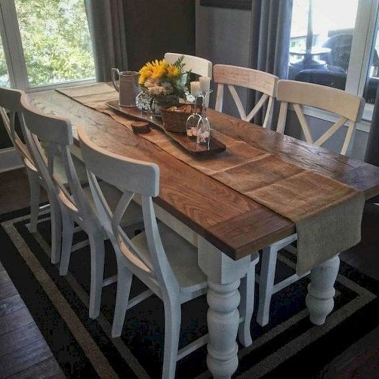 30+ Creative Farmhouse Table Design Ideas With Rustic Style