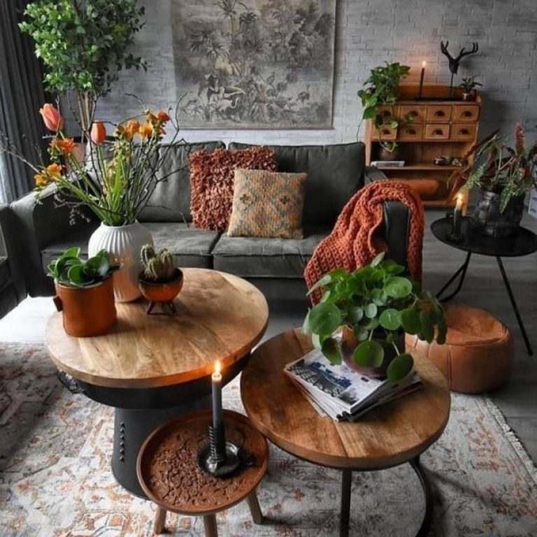 30+ Rustic Living Room Decoration Ideas With Bohemian Style