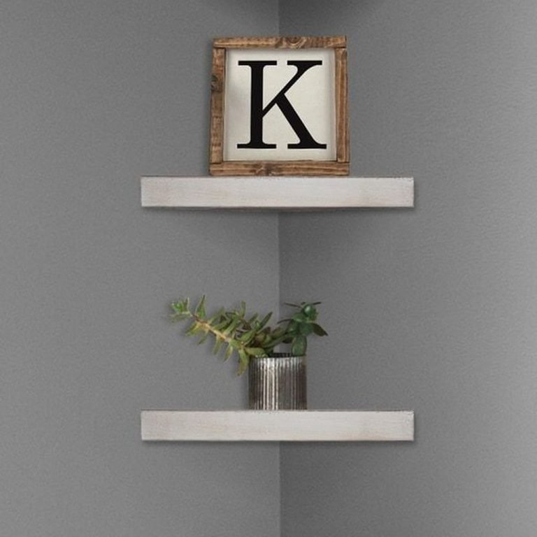 20+ Creative Floating Corner Shelves For Living Room Organization Ideas