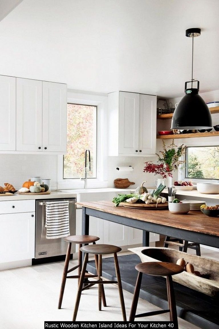 30+ Rustic Wooden Kitchen Island Ideas For Your Kitchen
